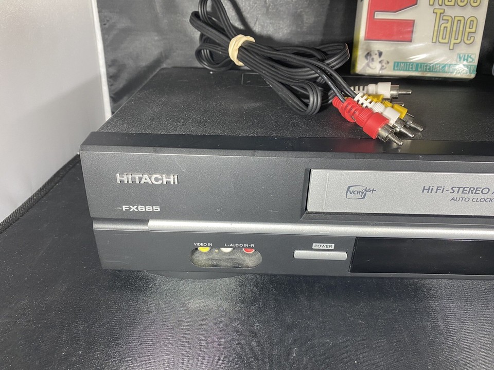 Hitachi FX665 VHS VCR Player With Cords And Blank Tape Tested Working ...