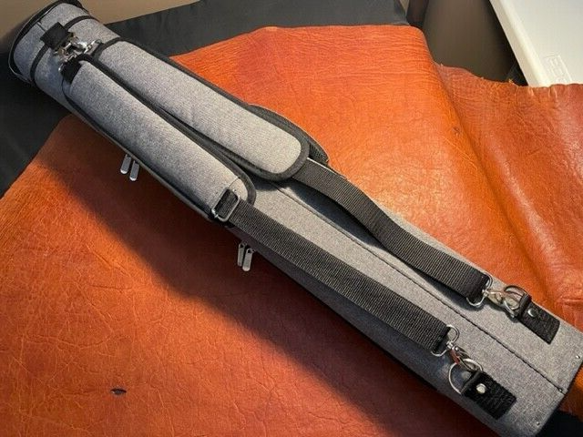 TNT 3x5 Grey Nylon Pool Cue Case. Blue interior. Back Pack Straps. | eBay