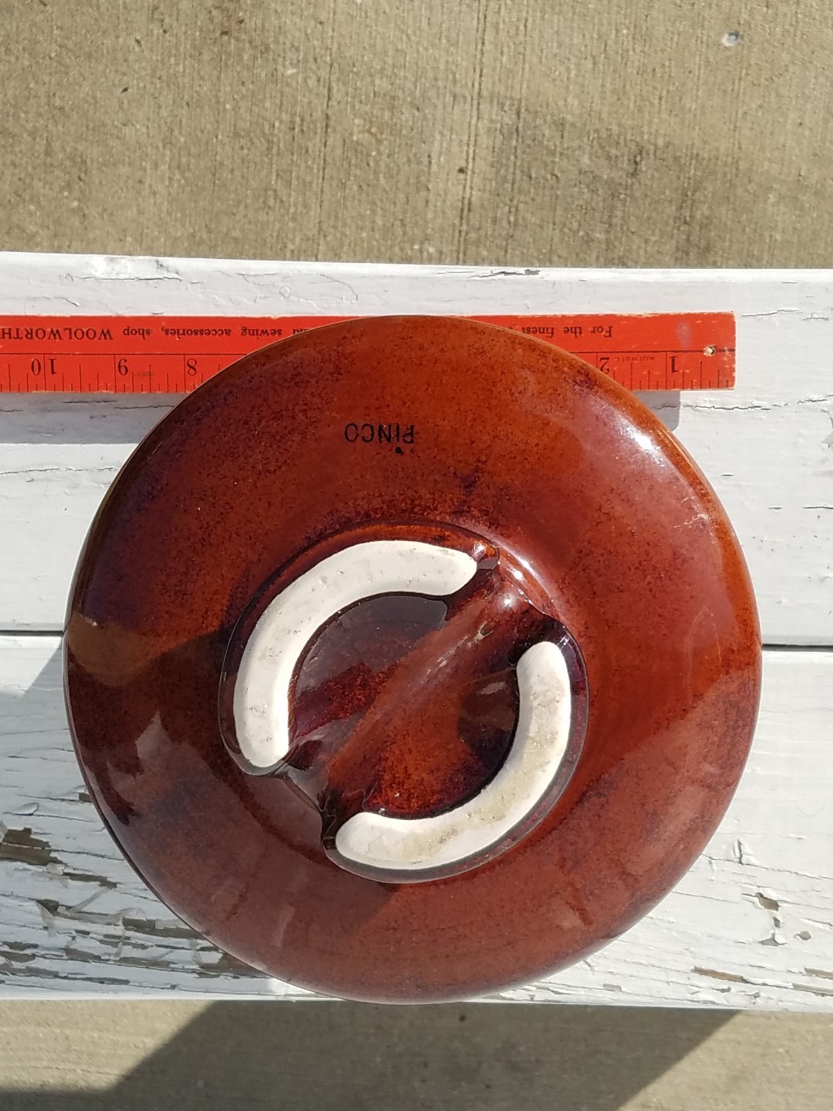 VINTAGE LARGE PINCO-6 HIGH VOLTAGE INSULATOR 2 TIER CERAMIC PORCELAIN ...