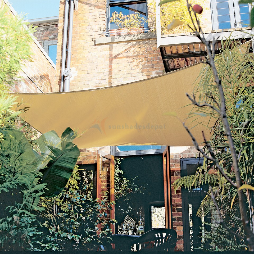 Permeable Shade Sail Patio Awning Outdoor Garden Pool Sun Canopy ...
