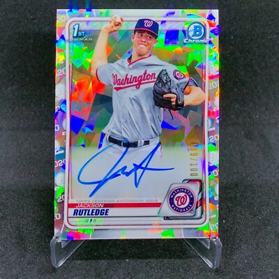 2020 Bowman Chrome Jackson Rutledge Atomic Refractor Auto #99/100 1st ...