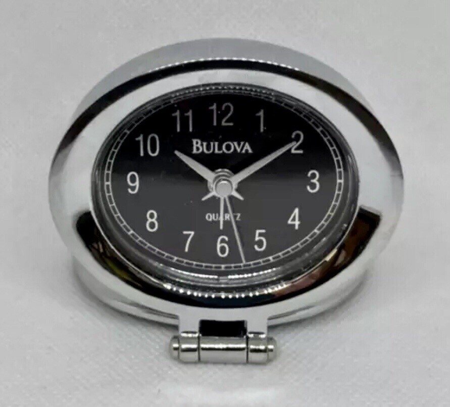 Bulova Quartz Alarm Travel Mantle Clock B6842 | eBay
