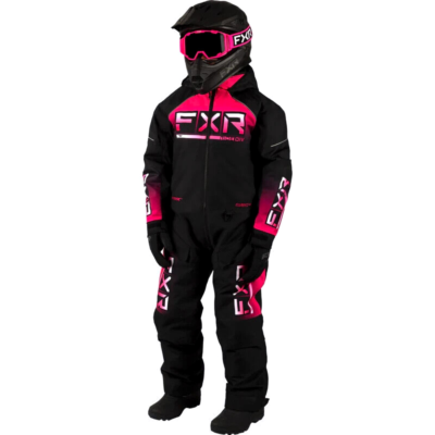 FXR RACING CHILD/YOUTH RECRUIT SNOW MONOSUIT - BLACK/FUSCHIA - SLEDDING ...