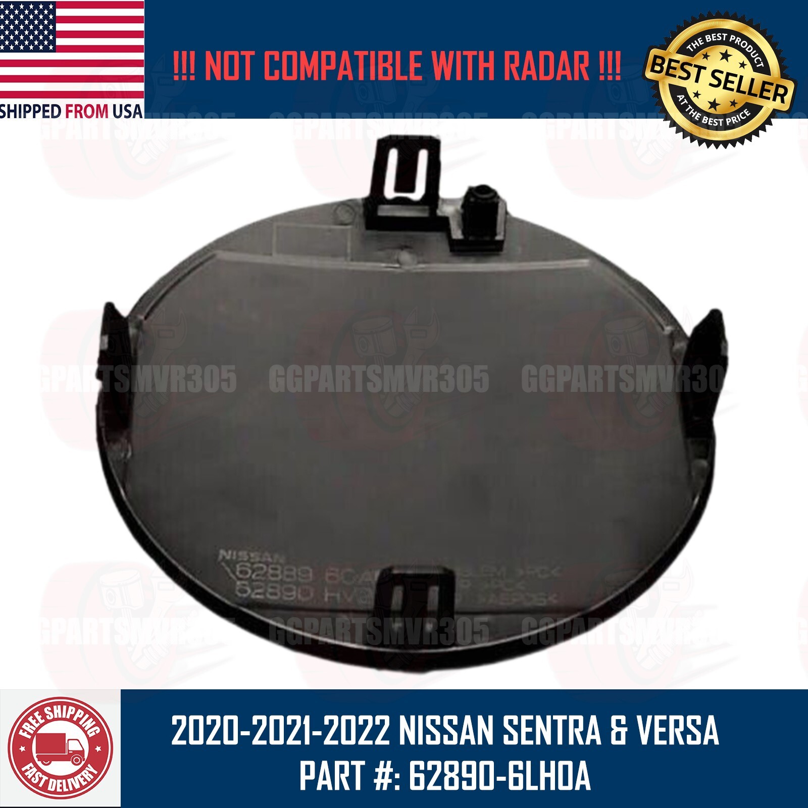 FOR NISSAN VERSA / SENTRA 2020 2021 2022 FRONT GRILLE EMBLEM LOGO 62890 ...