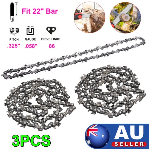 3x Chainsaw Chain 22" Inch Bar Saw 86DL 325 058 For BAUMR-AG SX75 MTM ...