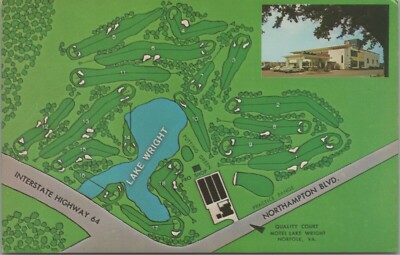 Quality Court Motel 18 Hole Golf Course Norfolk VA Lake Wright Postcard ...
