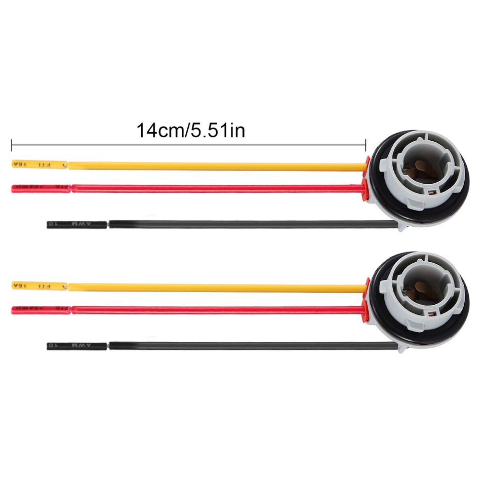 2PCS 1157 2357 LED Stop Brake Turn Light Bulb Socket Harness Wire Pig ...