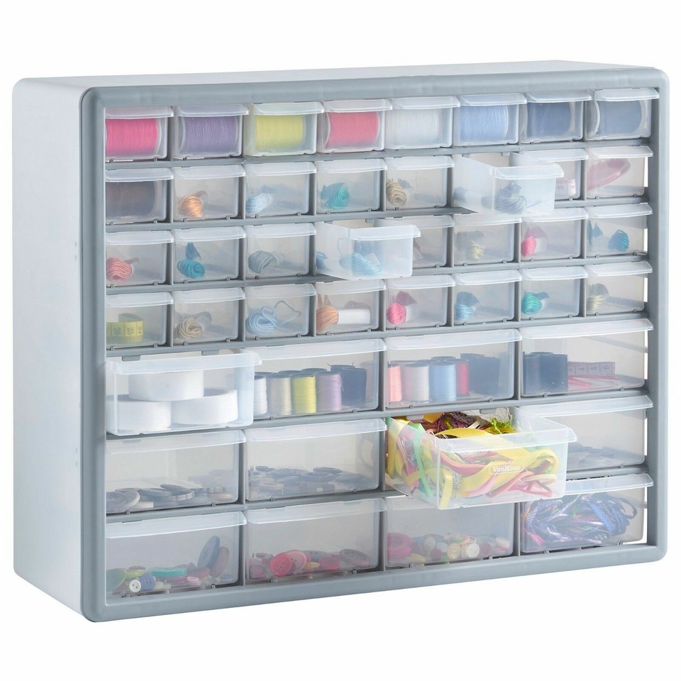 12 / 30 / 44 Multi Drawer Organiser Nail Bolt Screw Craft Storage ...