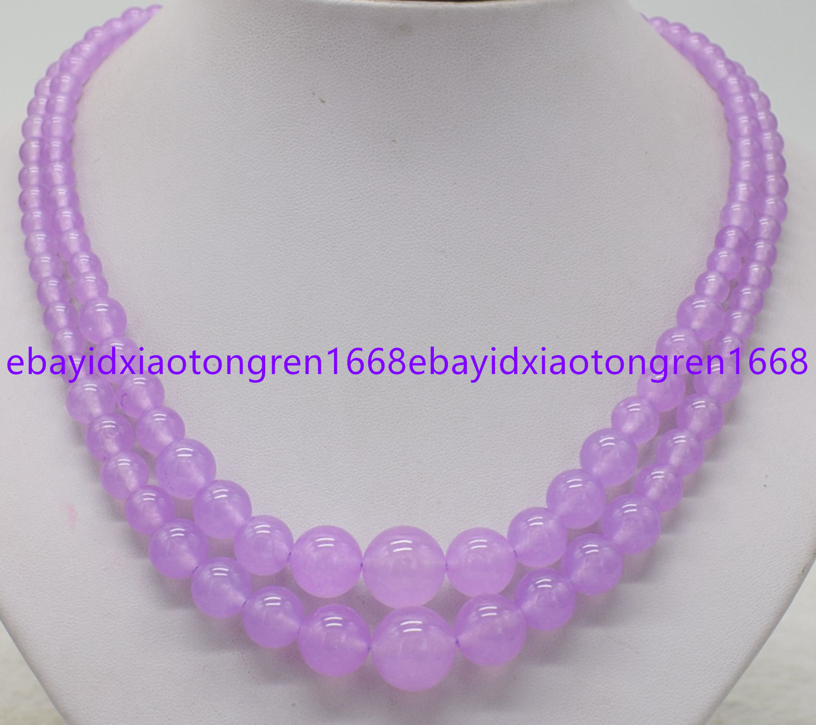 2 Rows 6-14mm Natural Purple Alexandrite Round Gemstone Beads Necklace ...