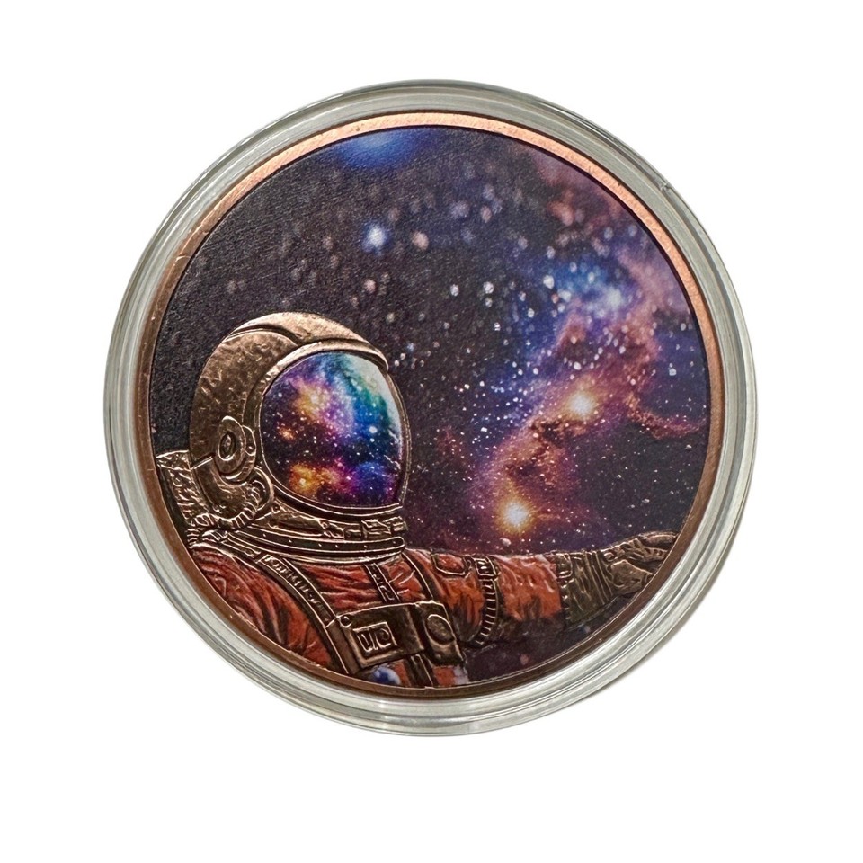5 oz Copper Rounds 999 Space Commander Colorized Limited 5k Astronaut ...