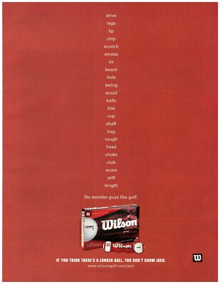2003 Wilson Jack Golf Balls Print Ad, Think There's A Longer Ball You ...