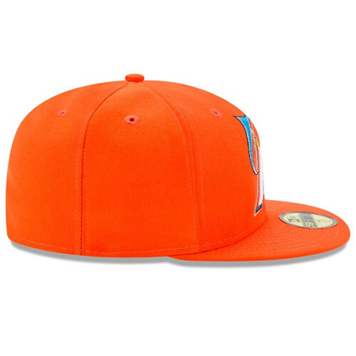 New Era Miami Marlins Orange Fitted Hat MLB Authentic Cool Base Made in ...