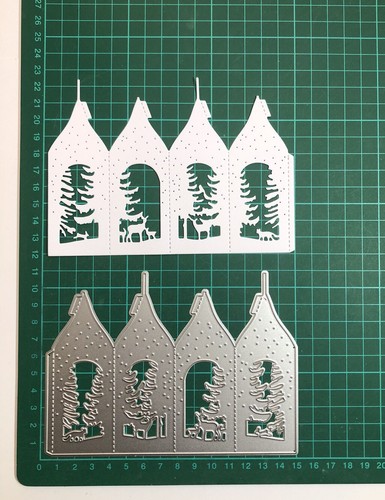 Decorative Aperture Snowy Lantern Die - 14.6 X 10.5cm - Trees - Deer | eBay