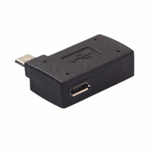 Right Angle USB 2.0 Micro USB Male to Female OTG Power Splitter Adapter ...