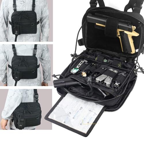 Conceal Carry Sling Bag Tactical Vest Rig Pack Chest Backpack Admin ...