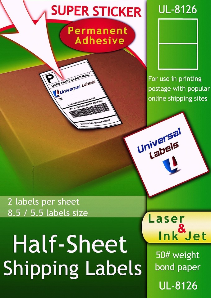 1000 Paypal Click-N-Ship Shipping labels (8.5"x 5.5") 2 Labels Per ...