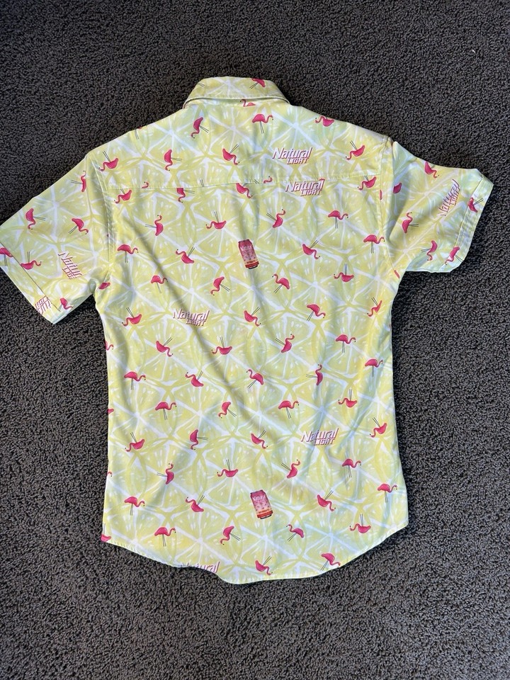 RSVLTS Shirt Mens Small S Natural Light "Naturdays Flamingo" Short ...
