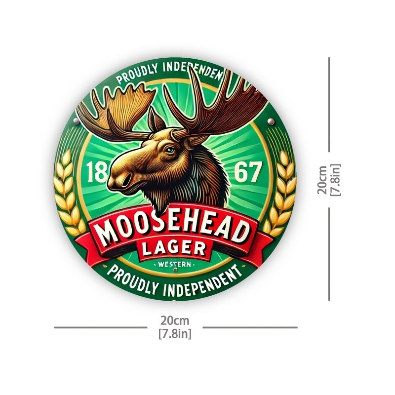 Vintage Moosehead Beer Sign - 8" Round Aluminum Tin Metal Signs Wall ...