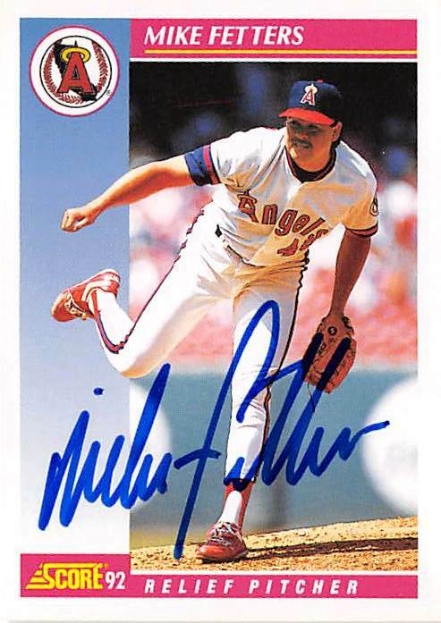 Mike Fetters autographed baseball card (California Angels) 1992 Score ...