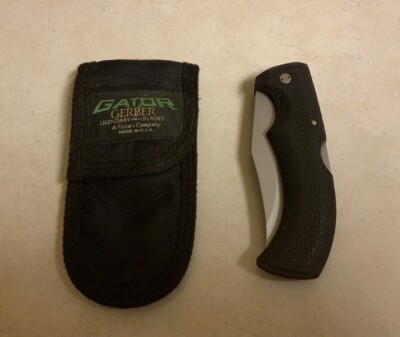 Vintage Gerber Gator 650 Folding Pocket Knife With Sheath USA | eBay