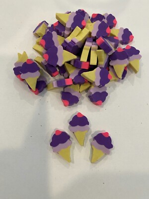 50 Mini Ice cream cone Shaped Erasers Teacher Supply Sorting Math ...