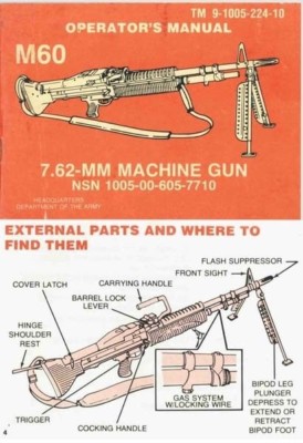 M60 Machine Gun Manual- DOA TM 9-1005-224-10 | eBay