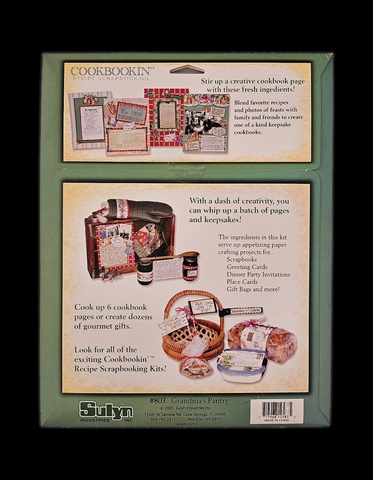 CookBookin' Recipe Scrapbooking Kit Grandma's Pantry #803 NOS 61 Pcs ...