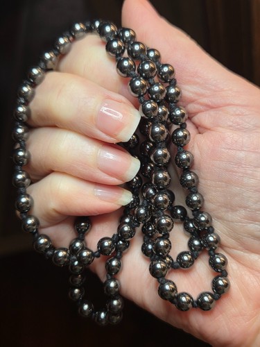 Genuine Hematite Gem Stone Beaded Necklace | eBay