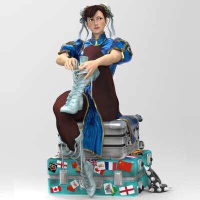 Chun Li 1/8 1/6 3D Print Figure Model Kit Unpainted Unassembled Garage ...