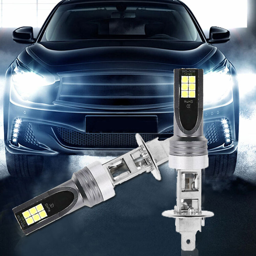 2x H1 LED Headlight Bulbs Super Bright Car High Low Beam Headlights ...