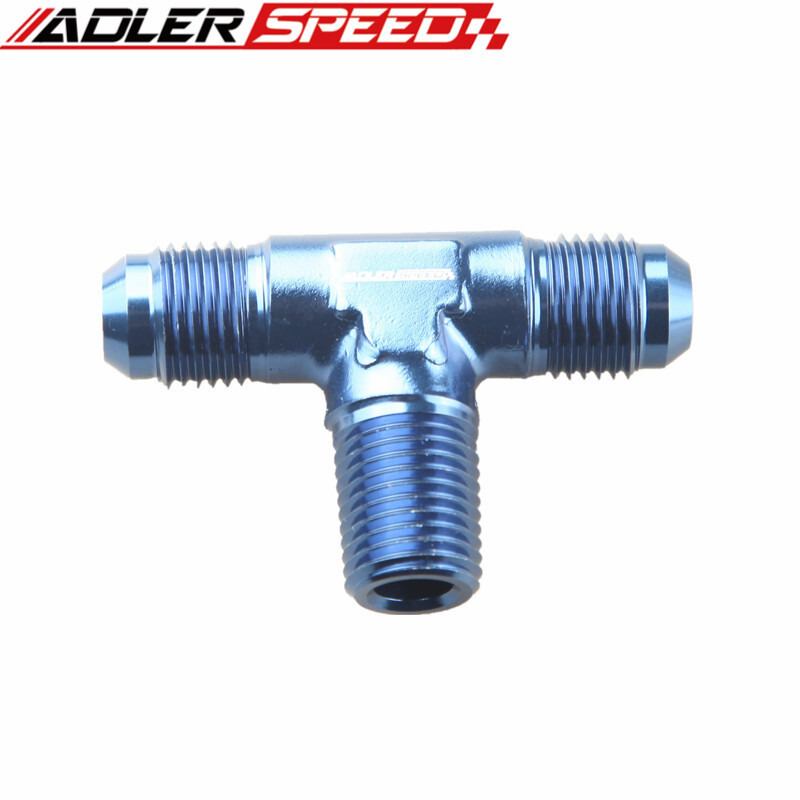 US 2PCS -4AN to AN4 Male To 1/8" NPT Tee T-piece Adapter Aluminum ...
