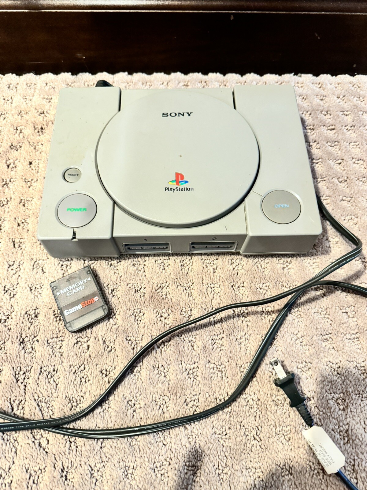 Playstation 1 PS1 Console w/ Cords, Memory Card, Madden 2004 Tested ...