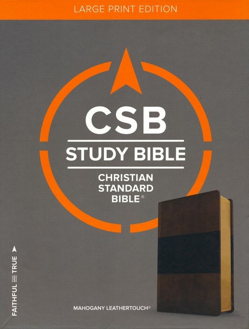 CSB Study Bible, Large Print Edition, Mahogany LeatherTouch : Red ...