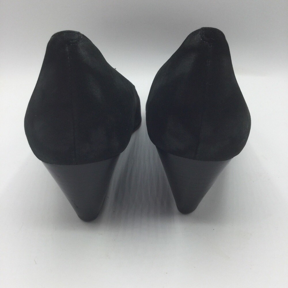 Cole Hann Black Leather Stacked Wedge Heels Size 9.5 - Gem