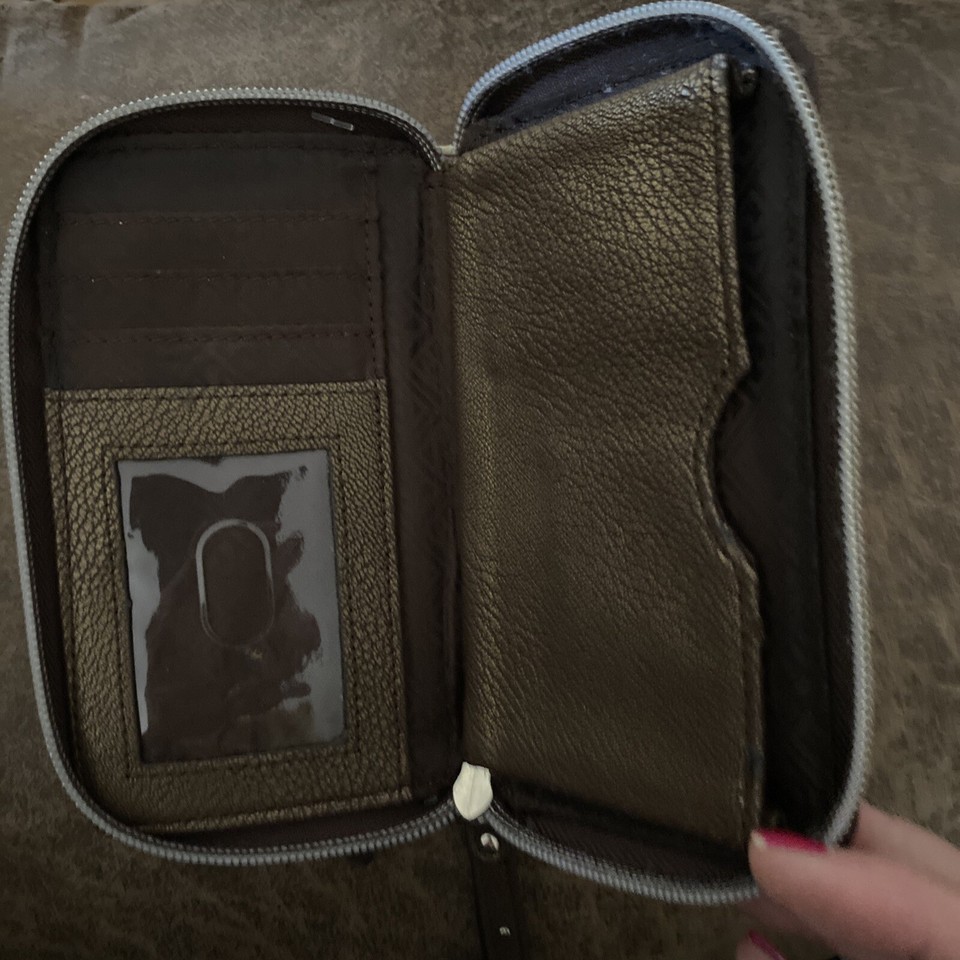 Leather Wallet RELIC Vintage Ladies Womens Zippered Pockets CC Holder ...