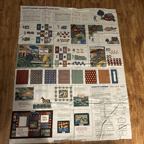 FCC Inc 1995 Vintage 2 Cotton fabric panels Cut And Sew Books Preschool ...