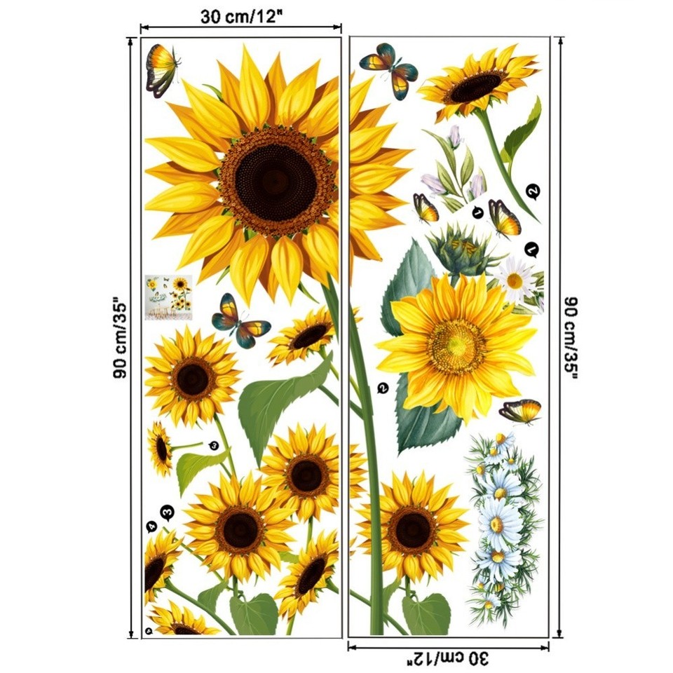 Garden Theme Floral Wall Decals Creative Customization For Living Room ...