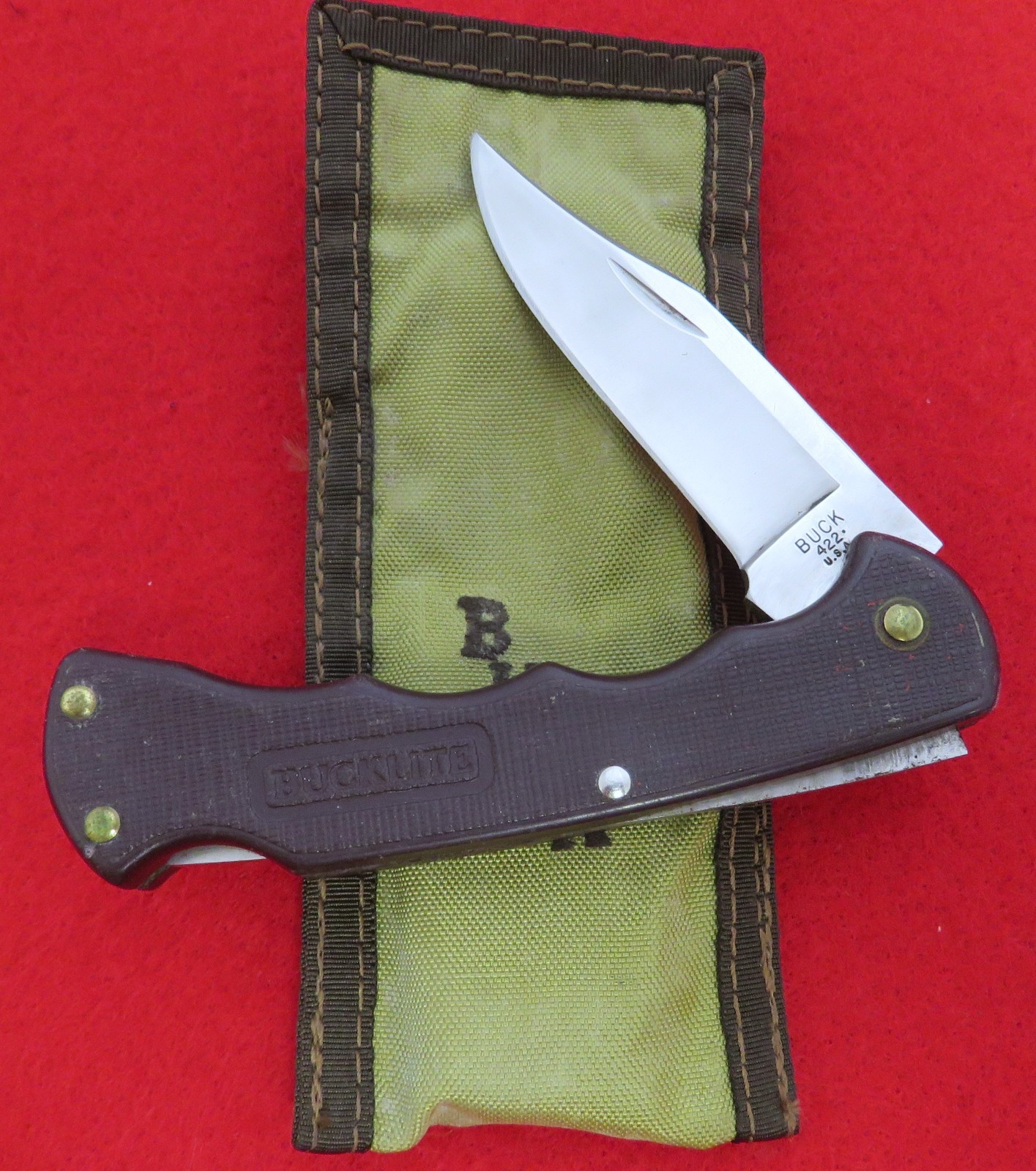 Buck USA 422 Bucklite Knife 2 KNIVES 1980's Buck Sheaths EDC Used 2 ...
