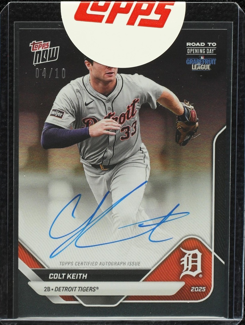 2025 Topps Now Road to Opening Day - Autographs Colt Keith #A-CK Black ...