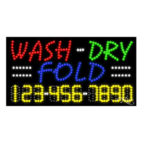 Wash Dry Fold LED Neon Sign 32"L x 17"H #25118 | eBay