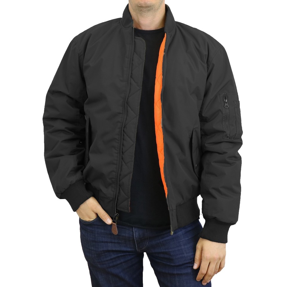 ~SPIRE Men's Heavyweight Bomber Flight Jacket & Arm Pocket ( Sizes, S ...