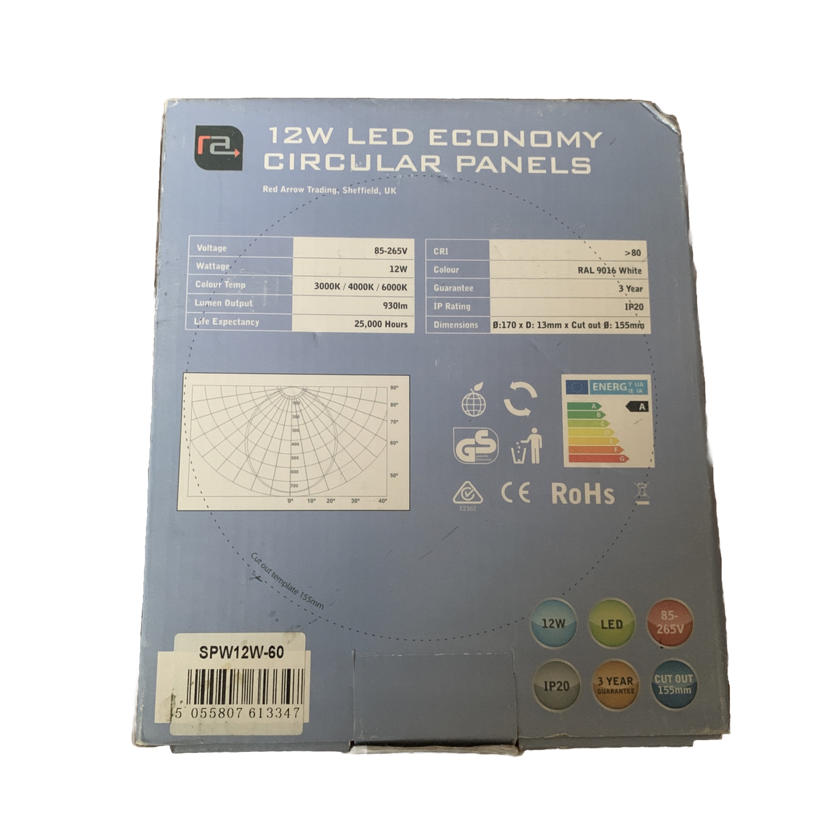 Red arrow 12w 12v 6000k LED Economy Flush Ceiling Light | eBay