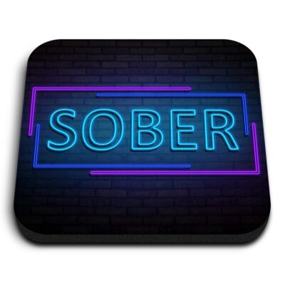 1x Square Fridge MDF Magnet Sober Sign Quit Drinking Smoking #53431 ...