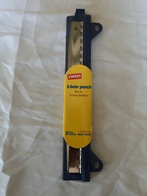 Staples 3-Hole-Punch for 3-Ring Binders w/10-inch Ruler | eBay