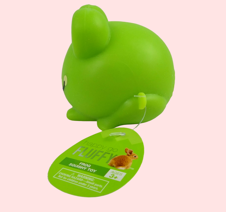 Frog Squishy Toy Figure Squeezable Toad Happy Go Fluffy Sand Buddies ...