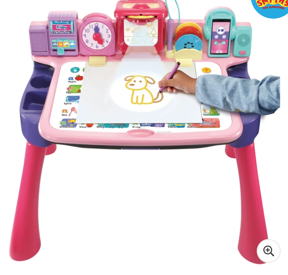 VTech Draw and Learn Activity Desk Pink - Kids Playset Learning Toys ...