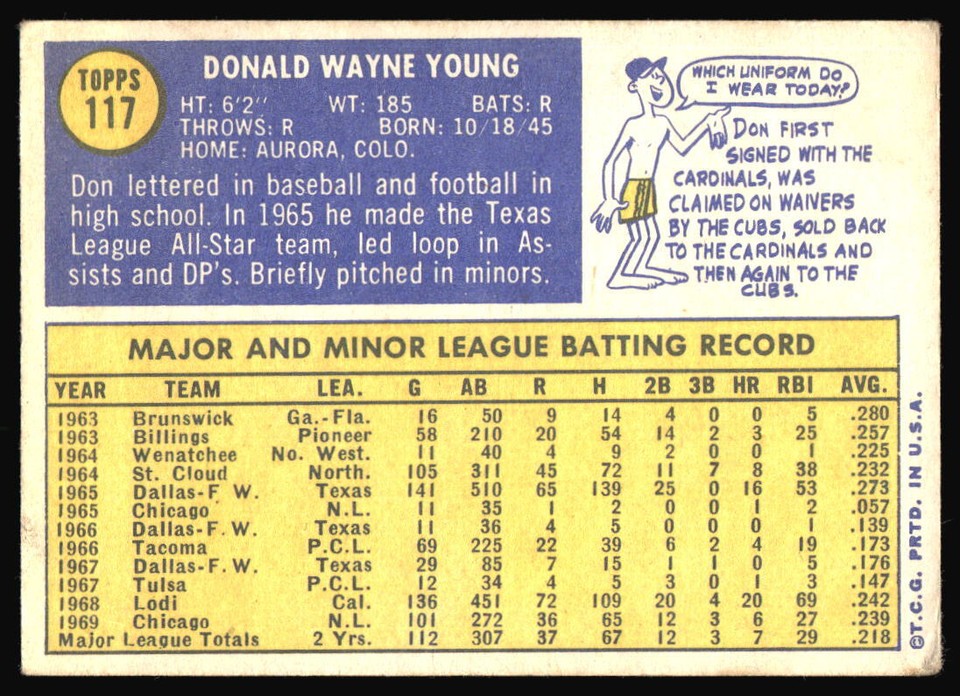 1970 Topps Don Young #117 Chicago Cubs | eBay