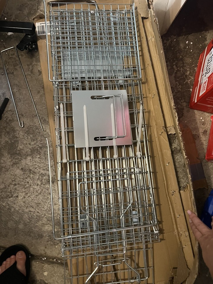 Large Collapsible Humane Live Animal Cage Trap No-Kill Trapping Kit for ...