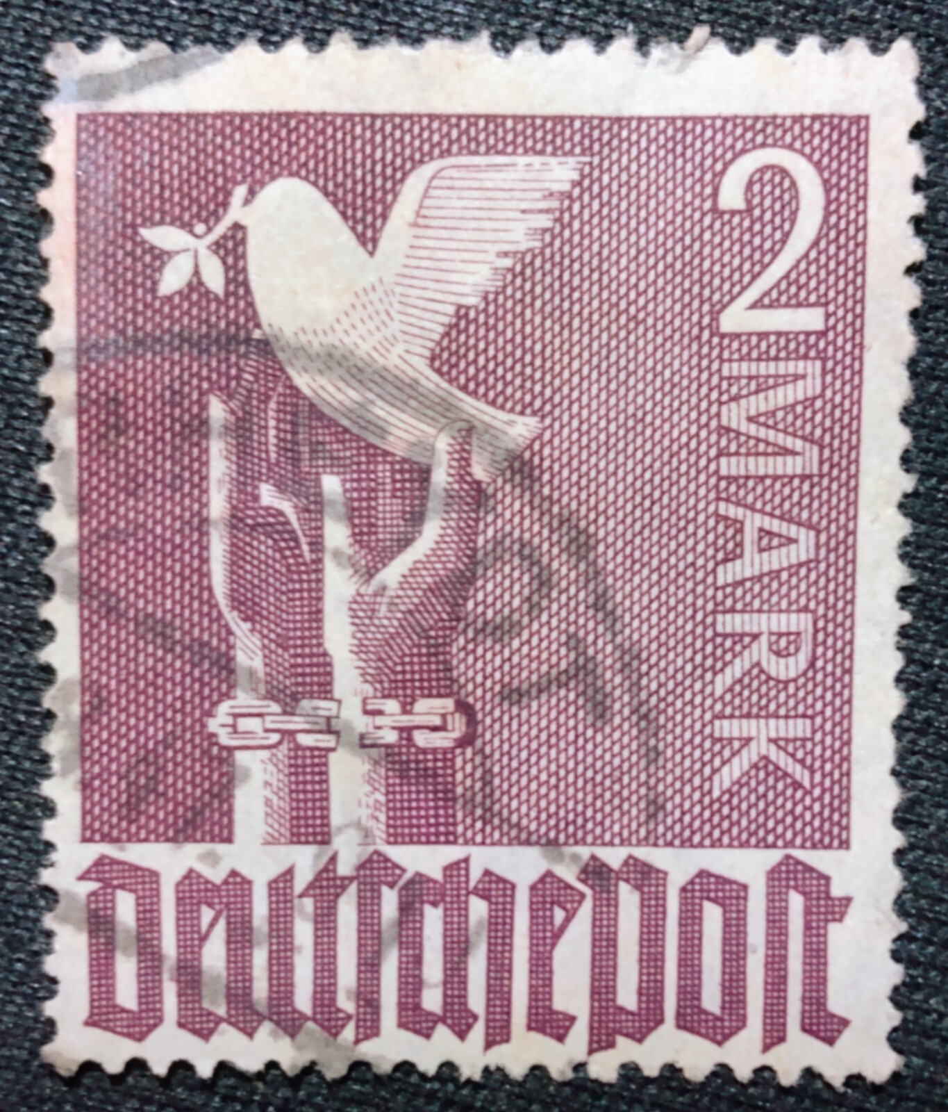 1947 GERMANY🇩🇪Deutche Post Allied Occupation Peace Dove 2 Mark ...
