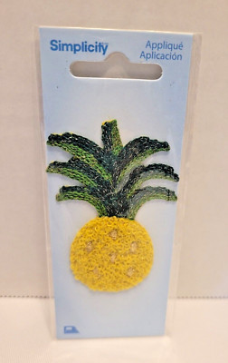 Simplicity PINEAPPLE Applique Embroidered Patch Sew On Iron On NEW 2 ...
